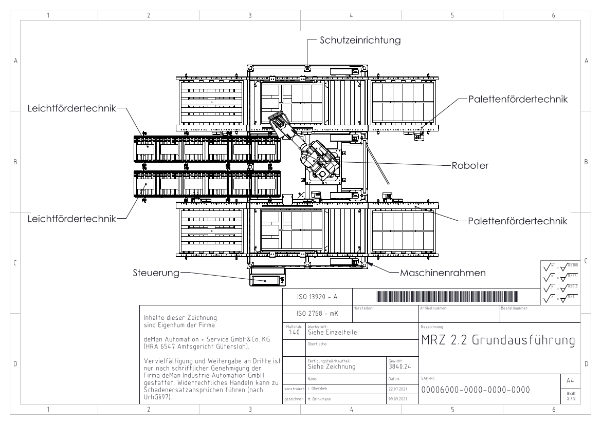 Compact palletizing cell for more efficiency